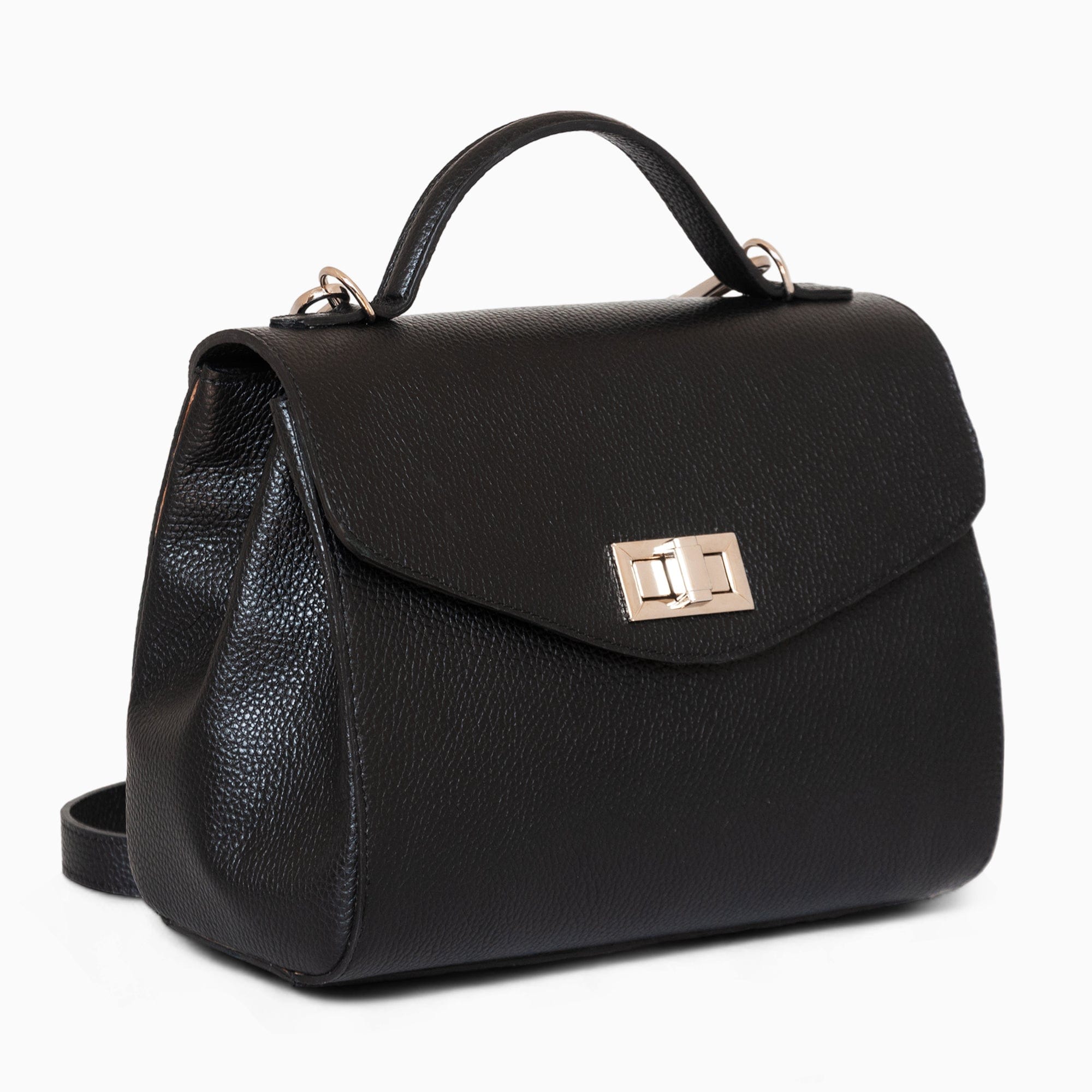 Lady's bag in black natural leather Nadia – Pantofi Diane Marie