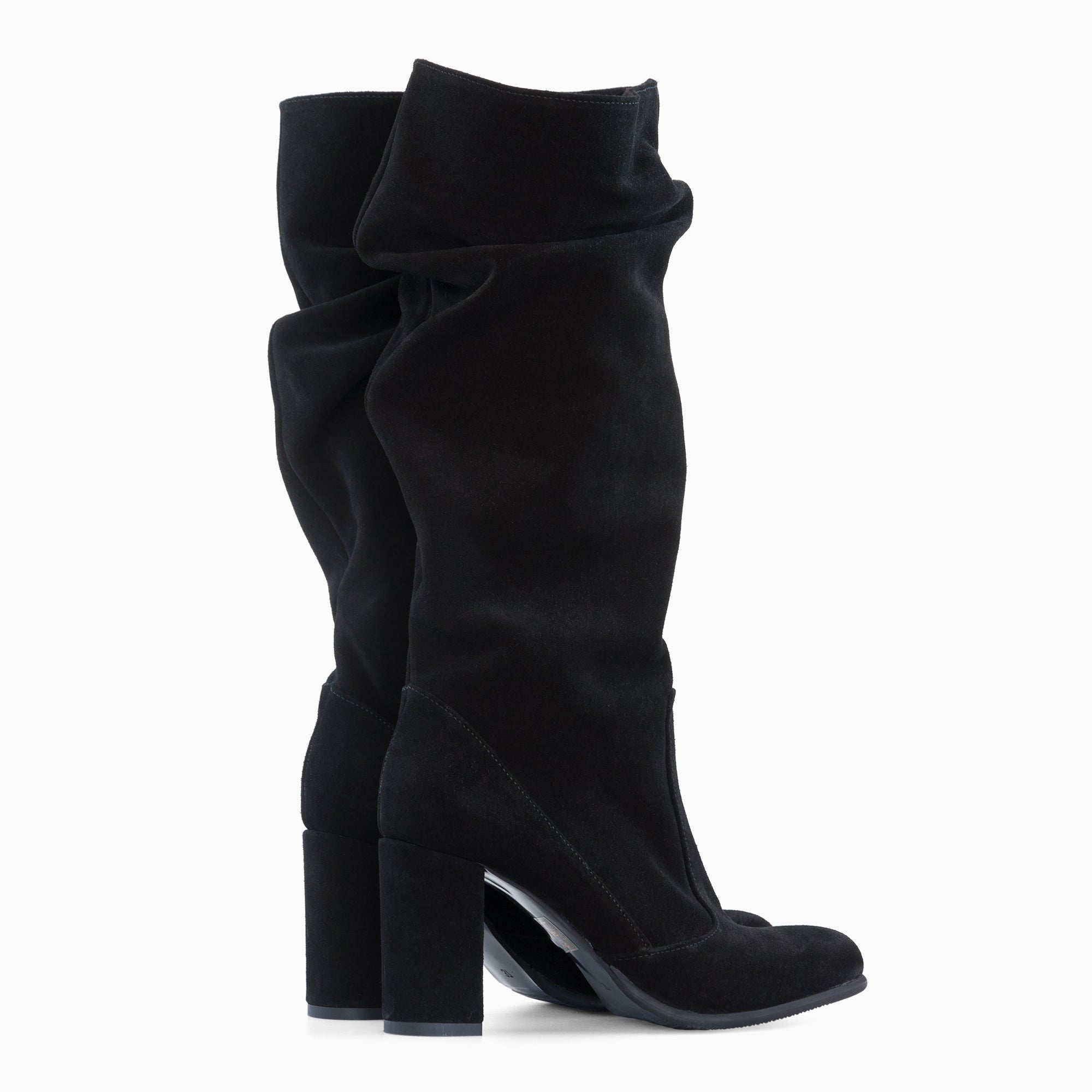 Women's boots with heel made of black natural leather Callie – Pantofi ...